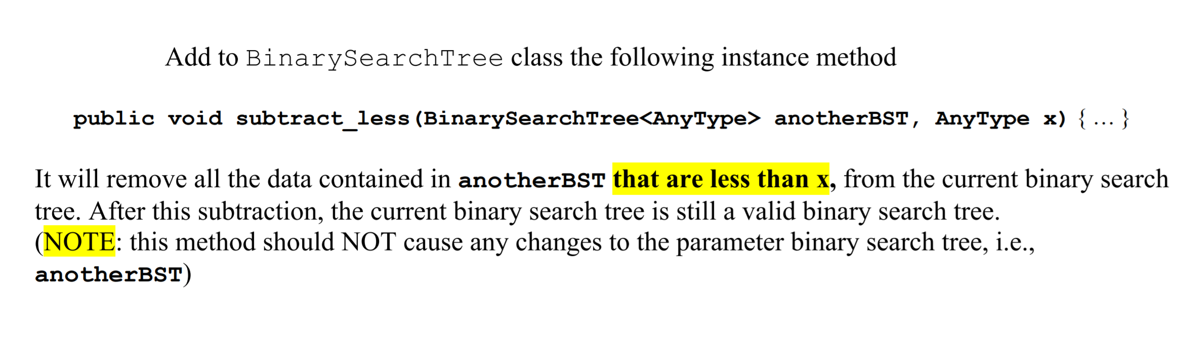 Solved import java.util.*; // each element in the BST can | Chegg.com