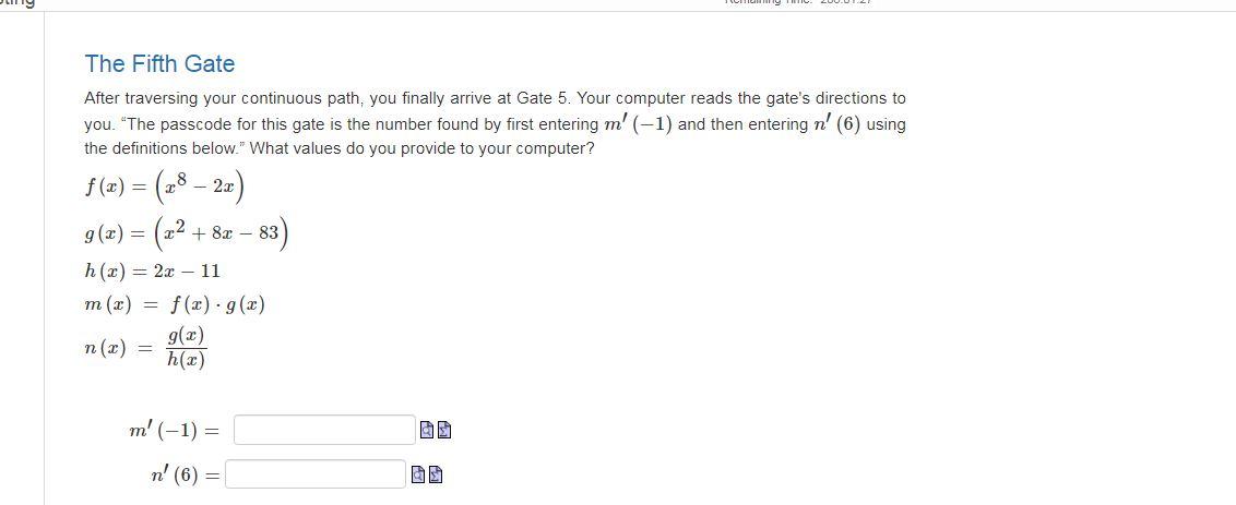Solved The Fifth Gate After traversing your continuous path, | Chegg.com