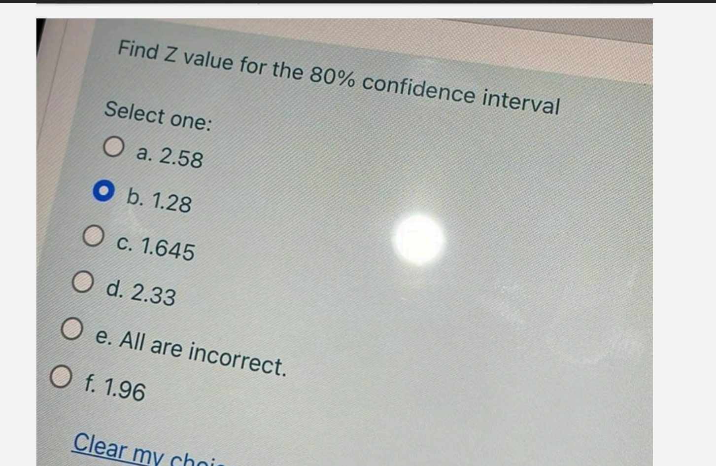 Solved Find Z ﻿value for the 80% ﻿confidence intervalSelect | Chegg.com
