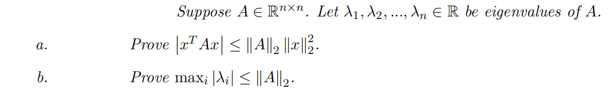 Solved a. Suppose A e Rnxn. Let 11, 12, ..., In E R be | Chegg.com