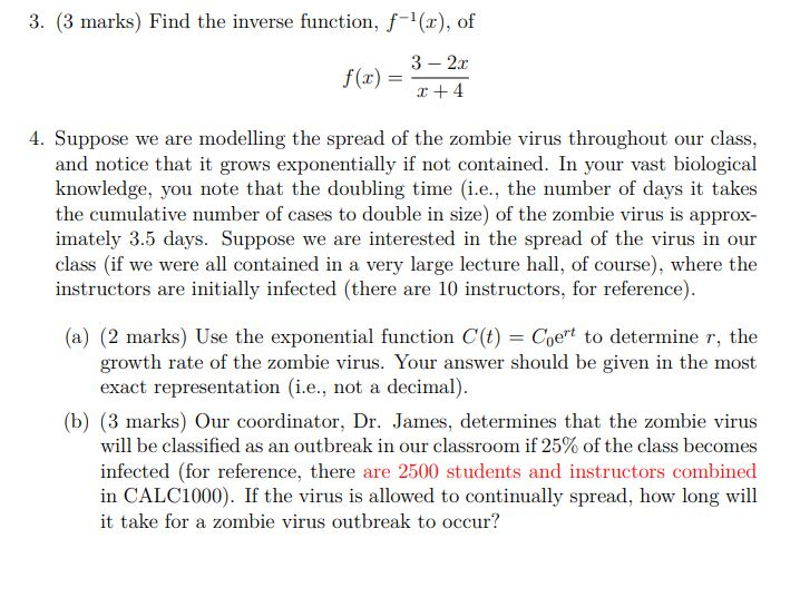 Solved Suppose we are modelling the spread of the zombie | Chegg.com