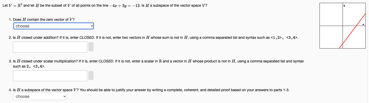 Solved Let V=R2 and let H be the subset of V of all | Chegg.com Solved Let V=R2 and let H be the subset of V of all | Chegg.com