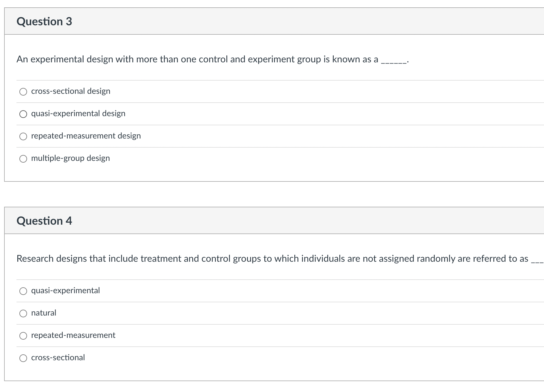 Solved An experimental design with more than one control and | Chegg.com