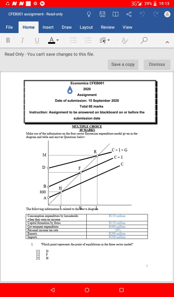 Solved ONN 3G 29% 19:13 CFEB001 assignment - Read-only File | Chegg.com