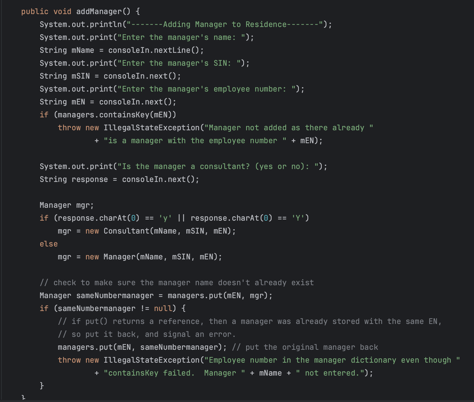Solved Task Recall the ResidenceSystem class from Assignment | Chegg.com