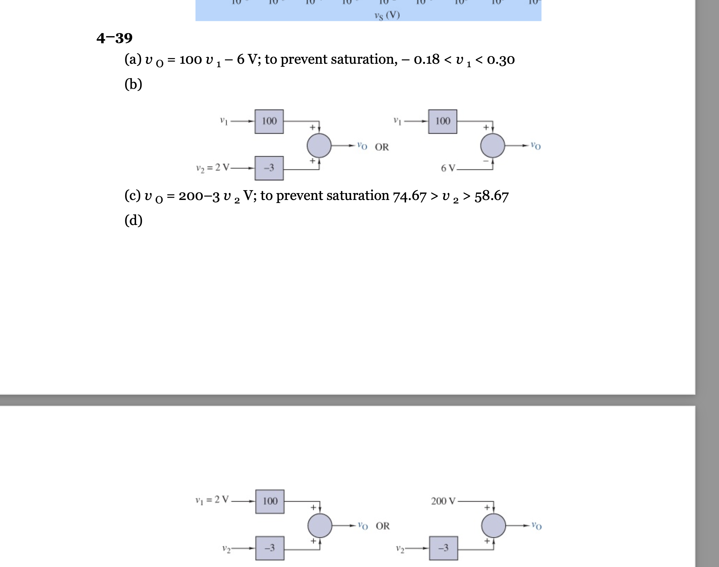 Solved 4-39 For the circuit of Eigure P4=39 : (a) With v2=2 | Chegg.com