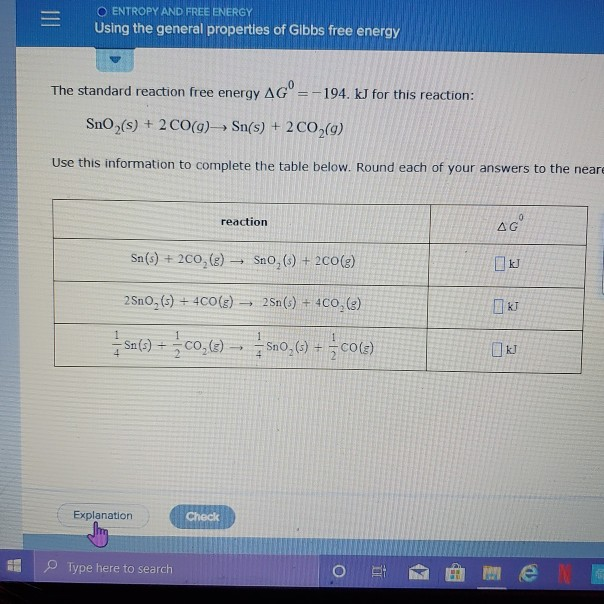 Solved O ENTROPY AND FREE ENERGY Using the general | Chegg.com