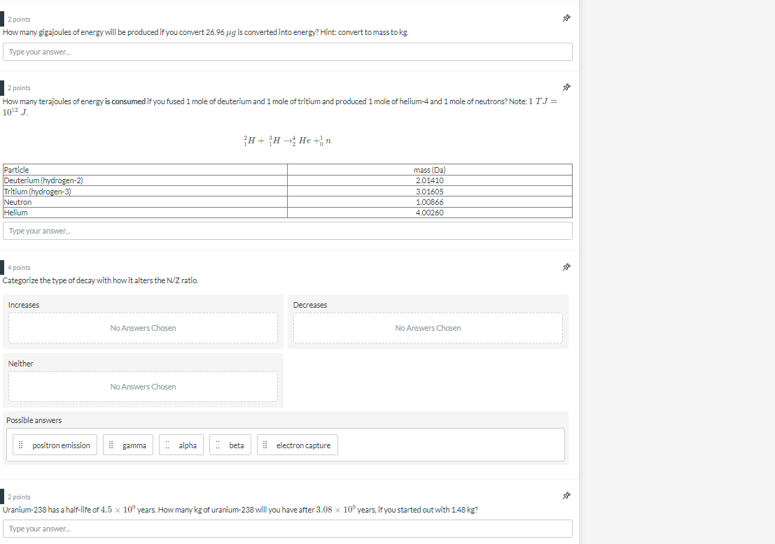 Solved 2 points How many gigajoules of energy will be | Chegg.com