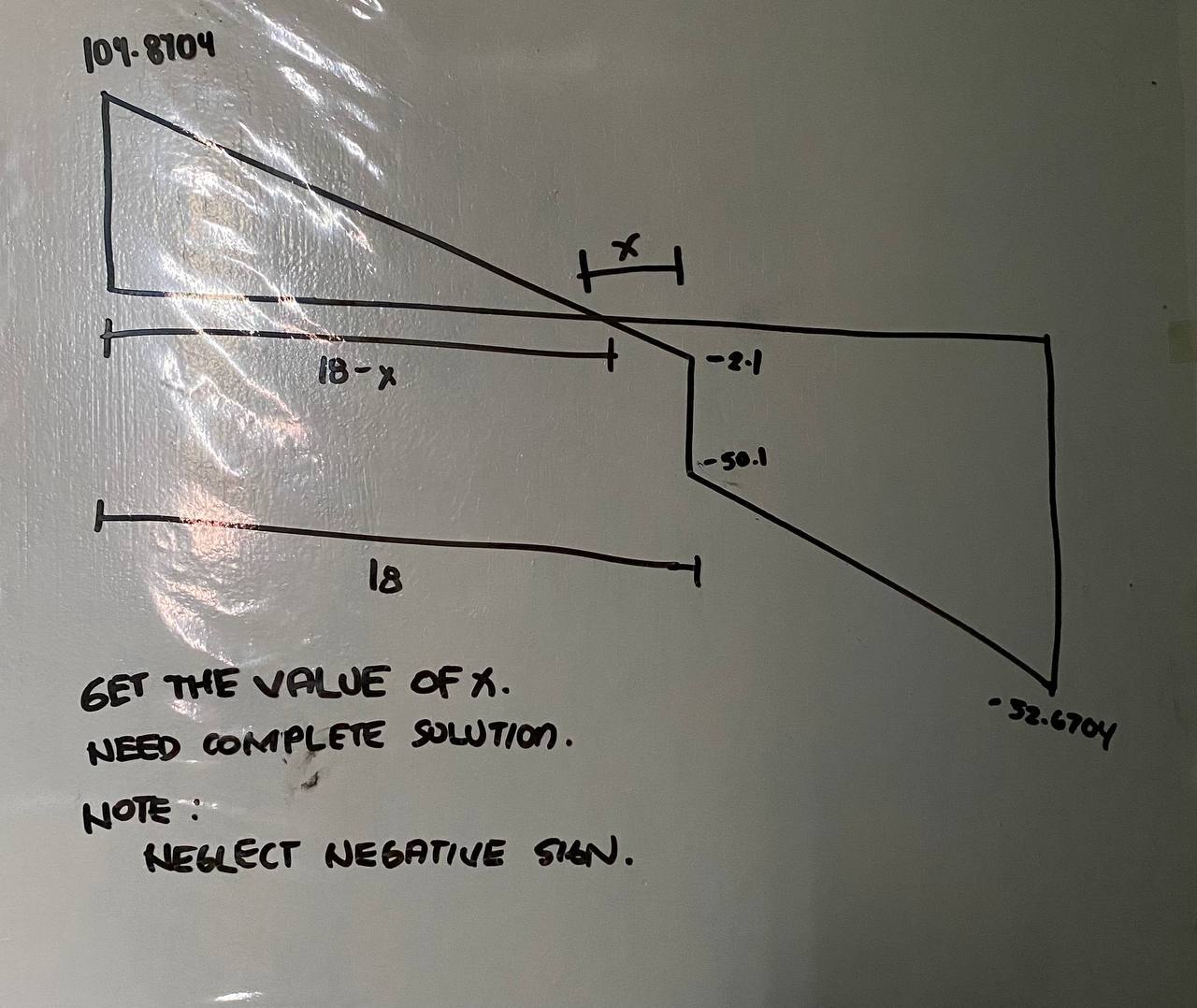 Solved GET THE DISTAnCE x.GET MHE VALUE OF X. NEED COMPLETE | Chegg.com