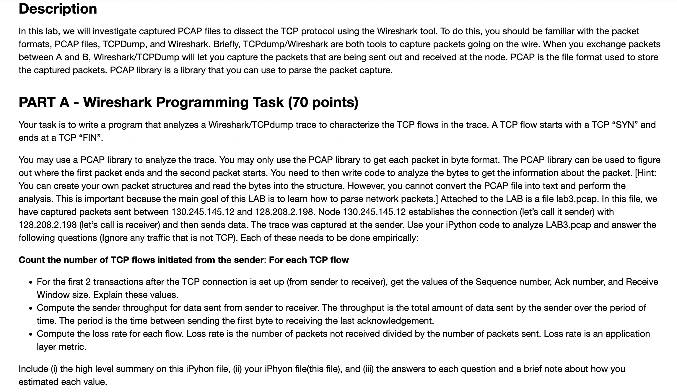 Solved In this lab, we will investigate captured PCAP files | Chegg.com