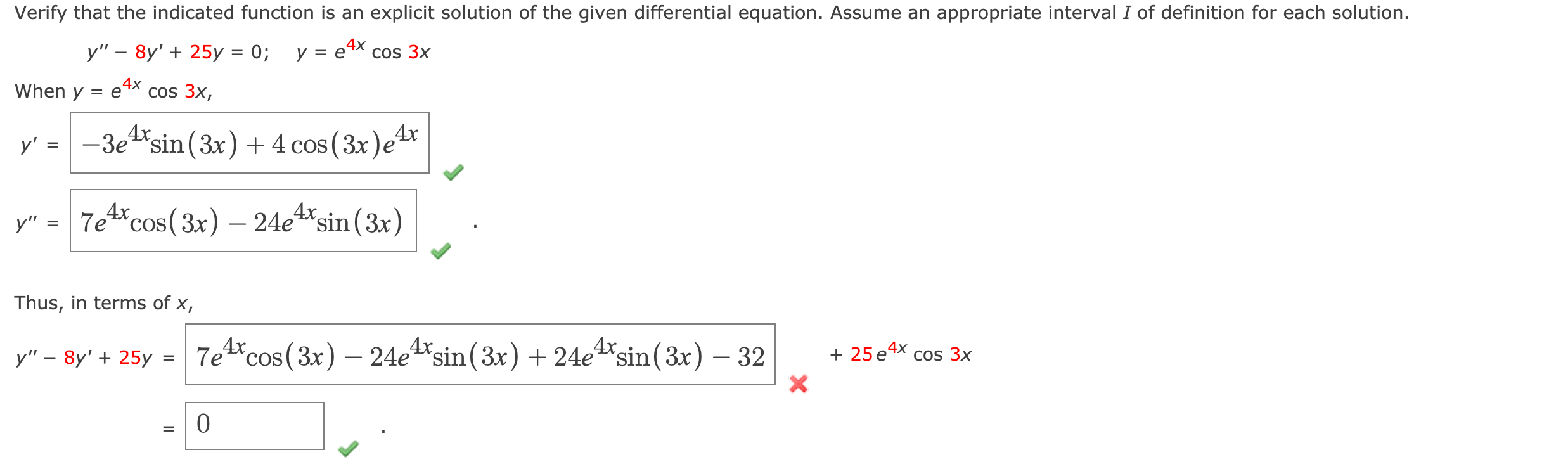 Solved Verify that the indicated function is an explicit | Chegg.com