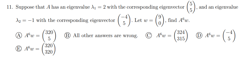 Solved Suppose that A has an eigenvalue λ1=2 ﻿with the | Chegg.com