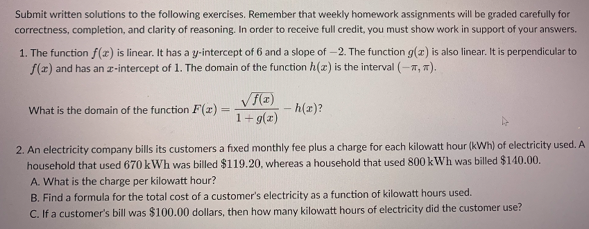 Solved Submit written solutions to the following exercises. | Chegg.com