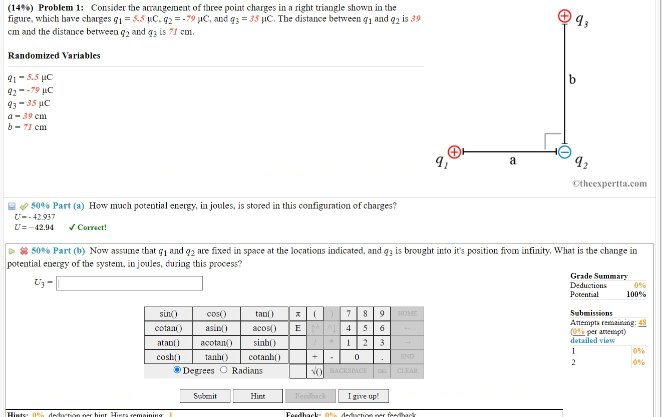 Solved (14\%) Problem 1: Consider the arrangement of three | Chegg.com