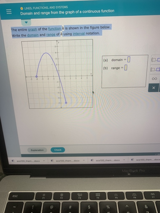 Solved LINES, FUNCTIONS, AND SYSTEMS -Domain and range | Chegg.com