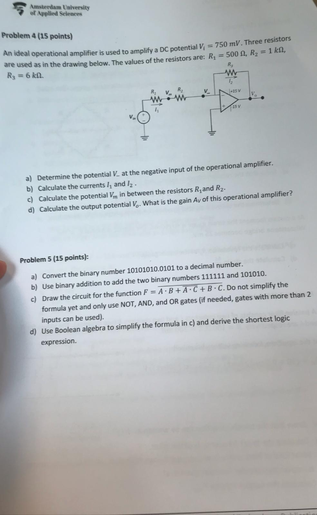 Solved Amsterdam University of Applied Sciences Problem 4 | Chegg.com
