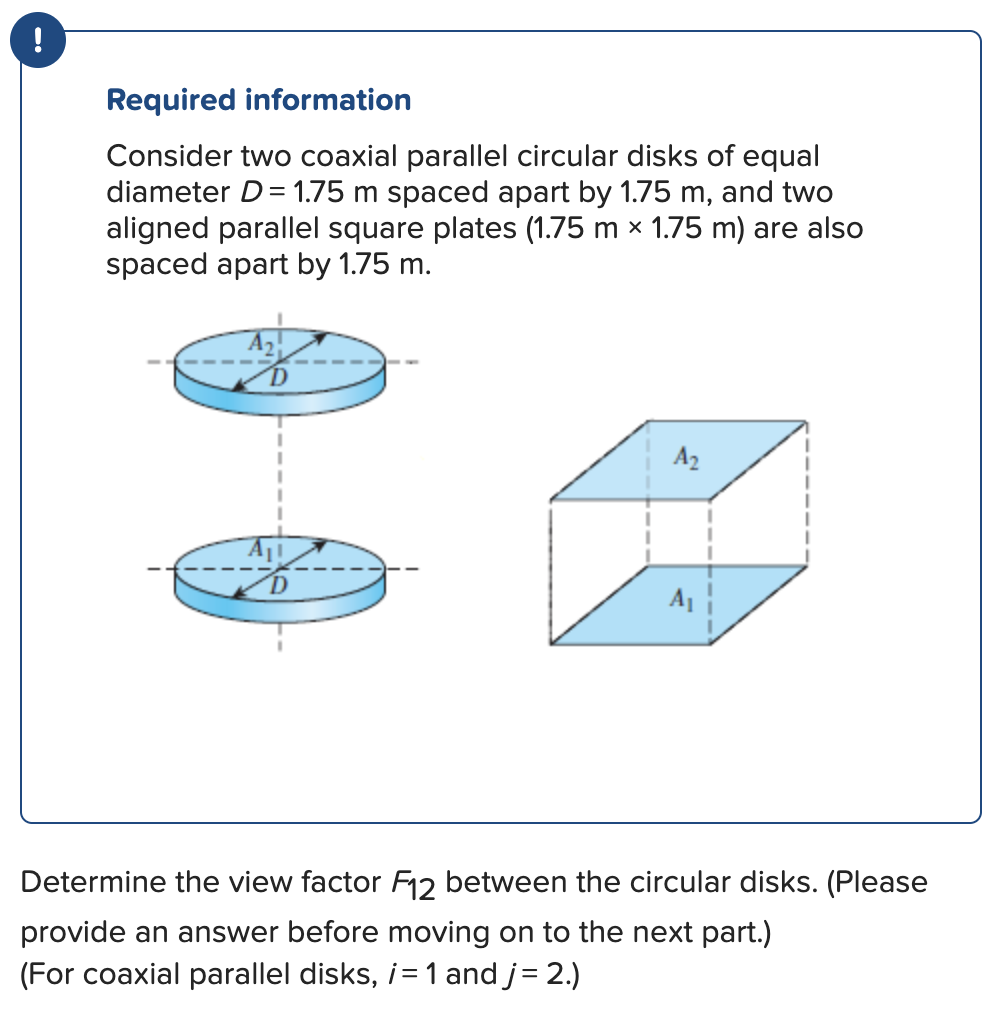 Solved Required information Consider two coaxial parallel | Chegg.com