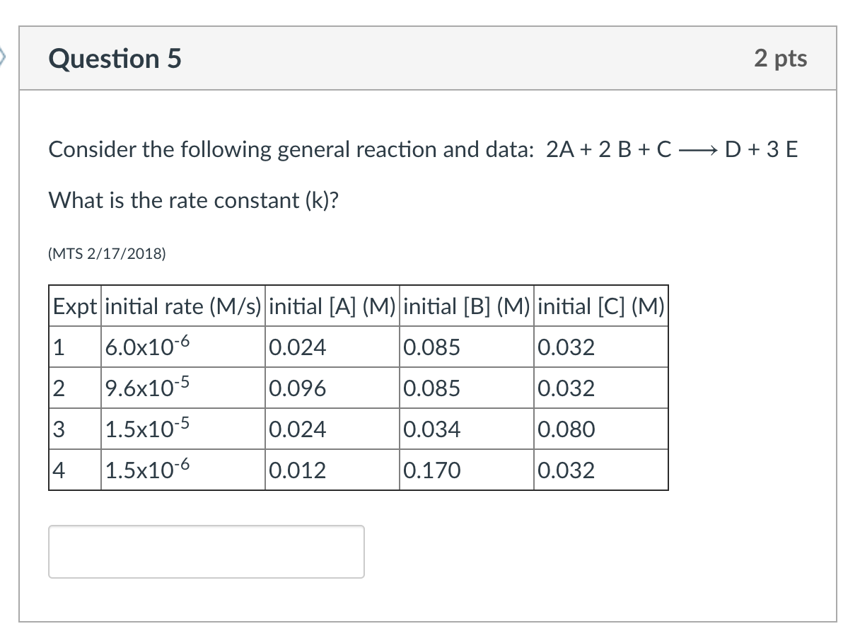 Solved Question 5 2 pts Consider the following general | Chegg.com