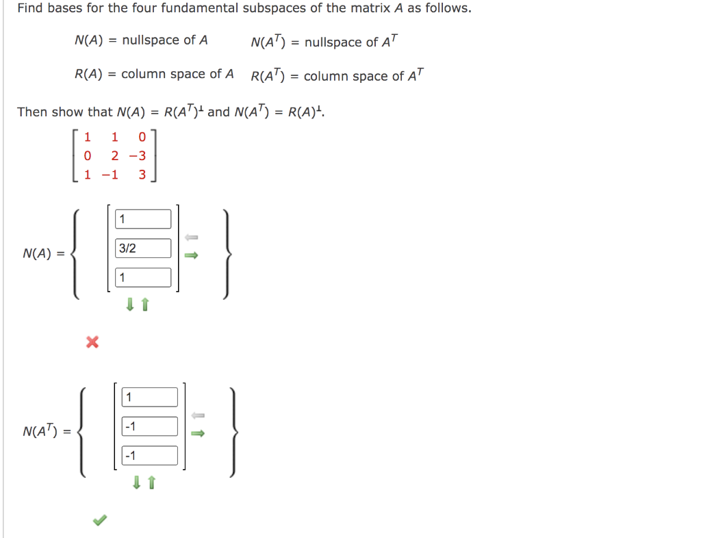 Solved Find bases for the four fundamental subspaces the | Chegg.com