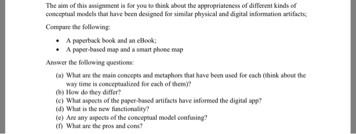 Solved The aim of this assignment is for you to think about | Chegg.com