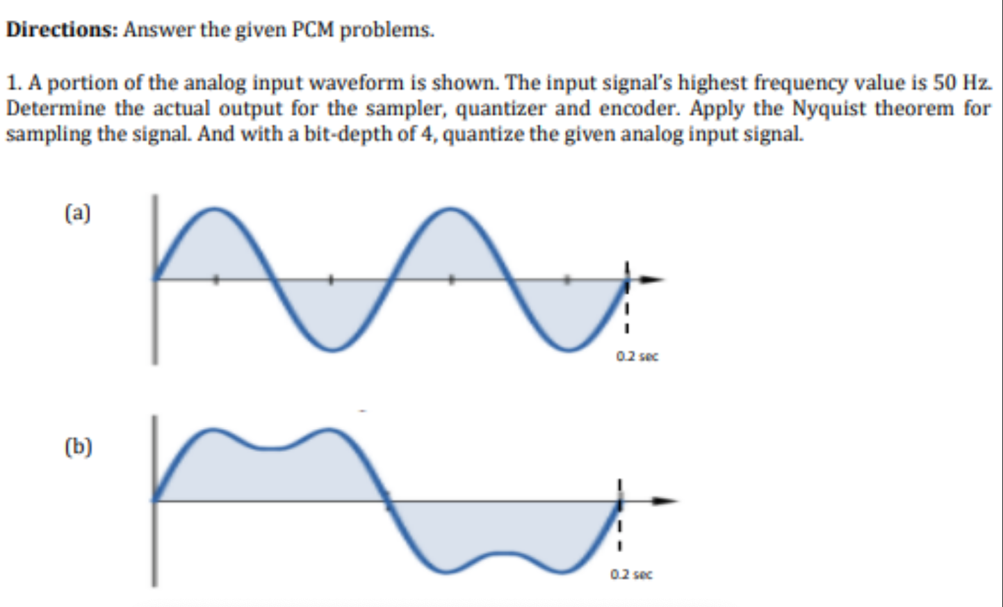 Directions: Answer the given PCM problems. 1. A | Chegg.com