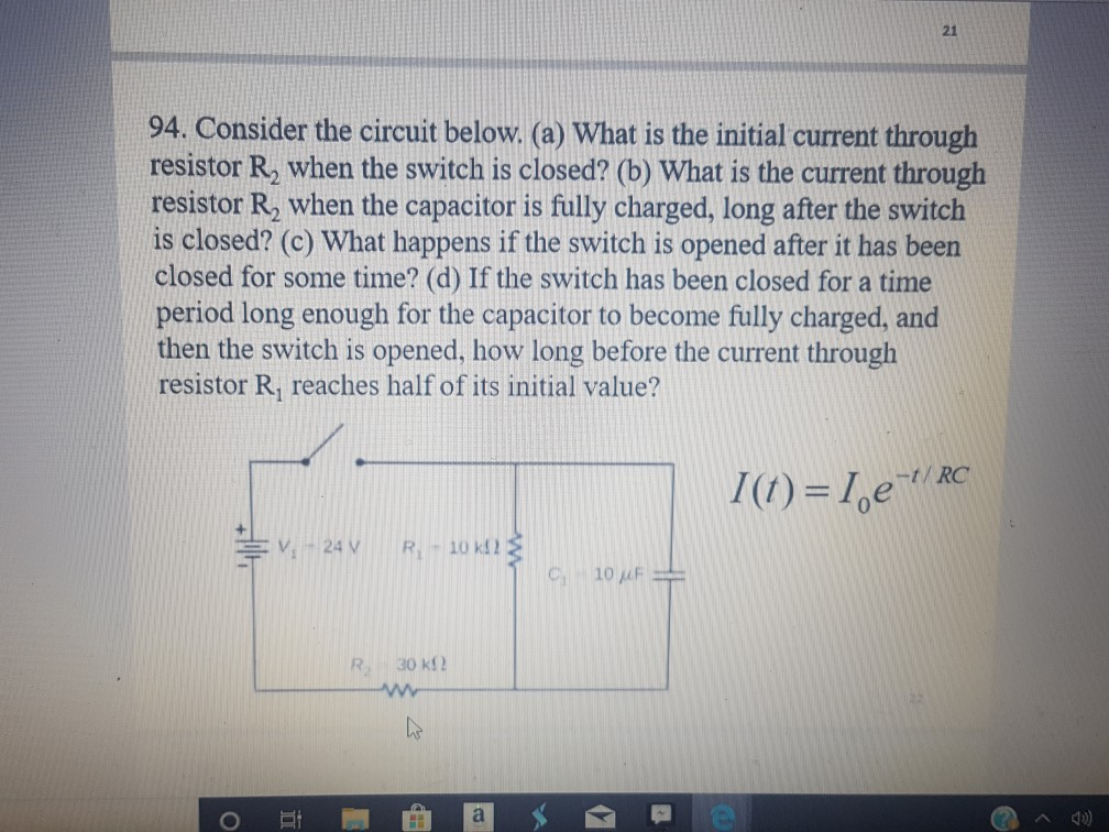 Solved 94. Consider the circuit below. (a) What is the | Chegg.com