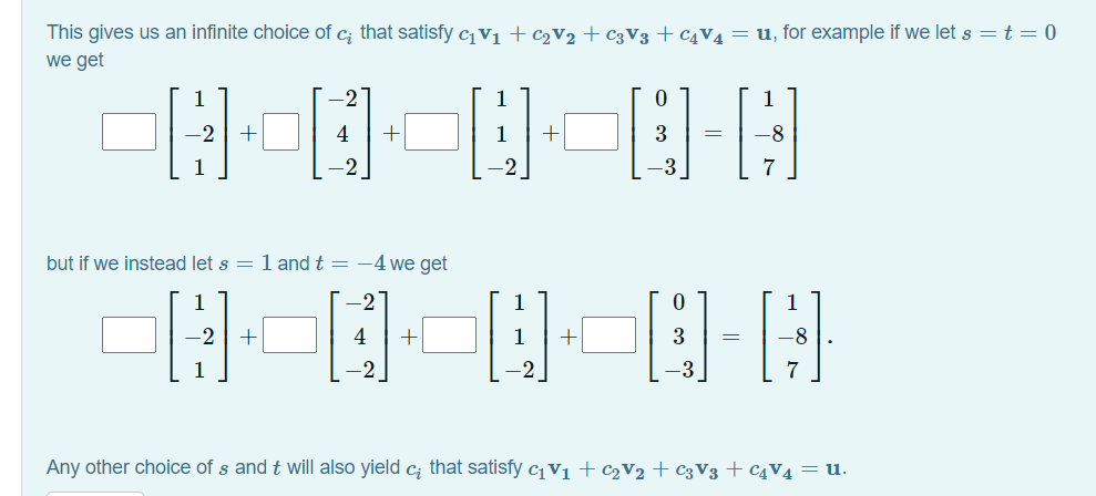 Solved When There are Many Solutions: Example: For vectors | Chegg.com