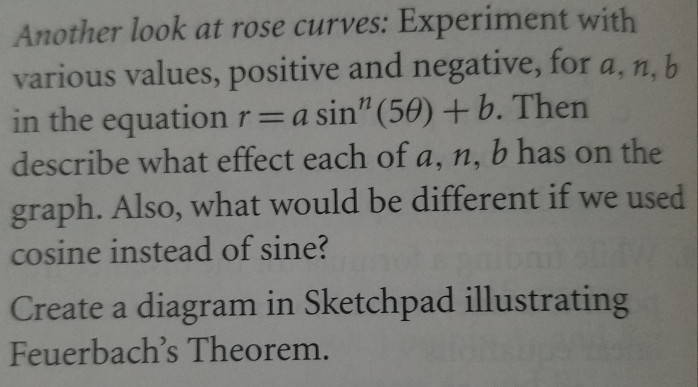 Solved Another look at rose curves: Experiment with various | Chegg.com