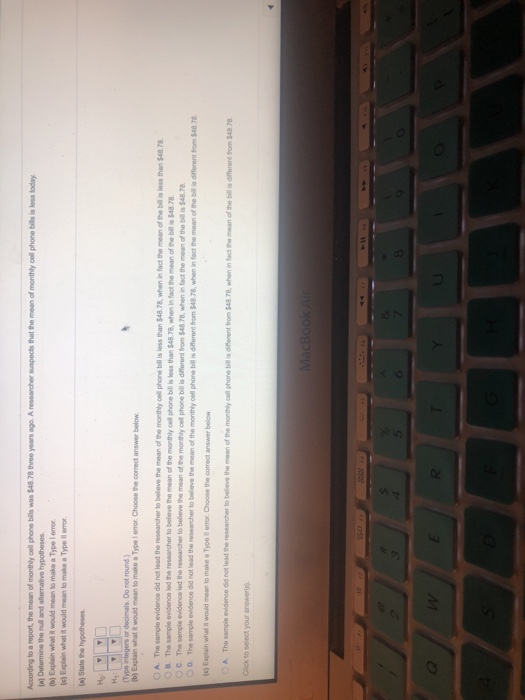 Solved b) Explain what it would mean to make a Type lem (a) | Chegg.com