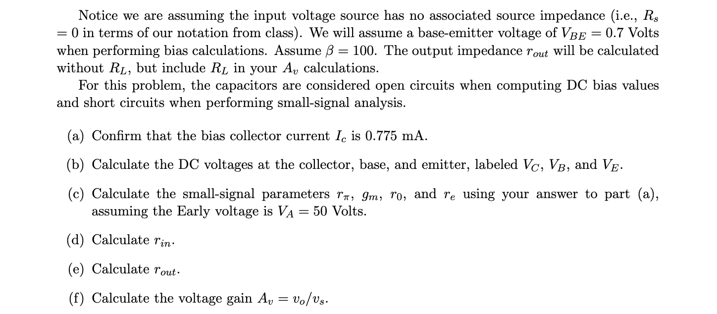 Solved Notice we are assuming the input voltage source has | Chegg.com