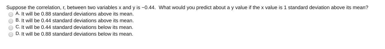 Solved Suppose the correlation, r, between two variables x | Chegg.com