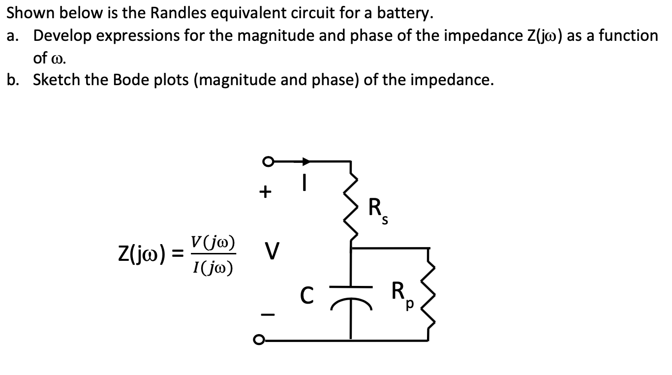 Solved Shown below is the Randles equivalent circuit for a | Chegg.com