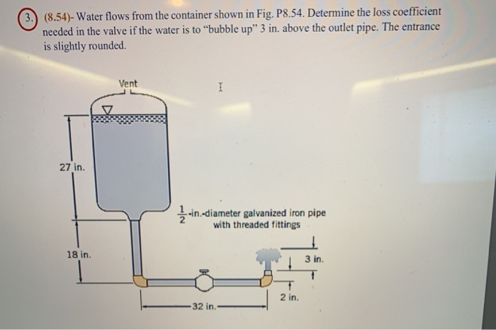 Solved (8.54)-Water flows from the container shown in Fig, | Chegg.com