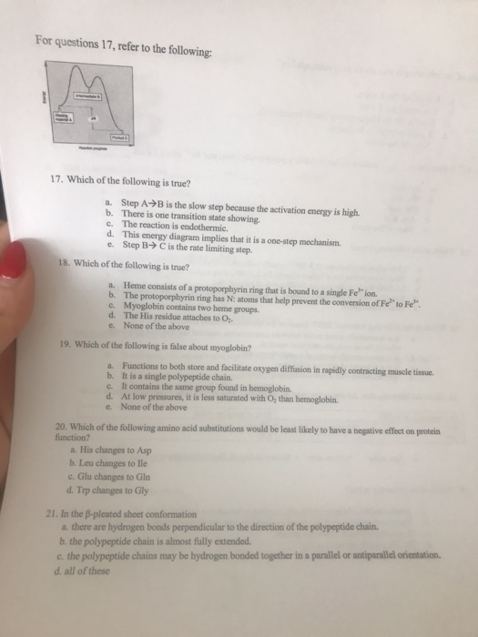 Solved For questions 17, refer to the following: 17. Which | Chegg.com