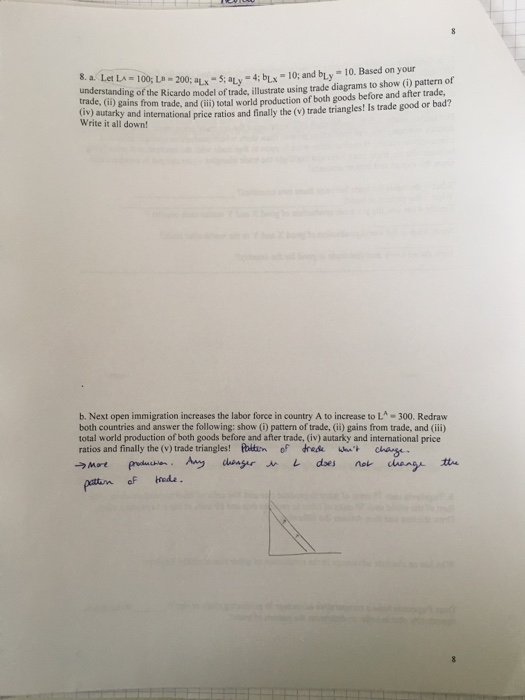 6. a. Given your understanding of the Ricardo model | Chegg.com
