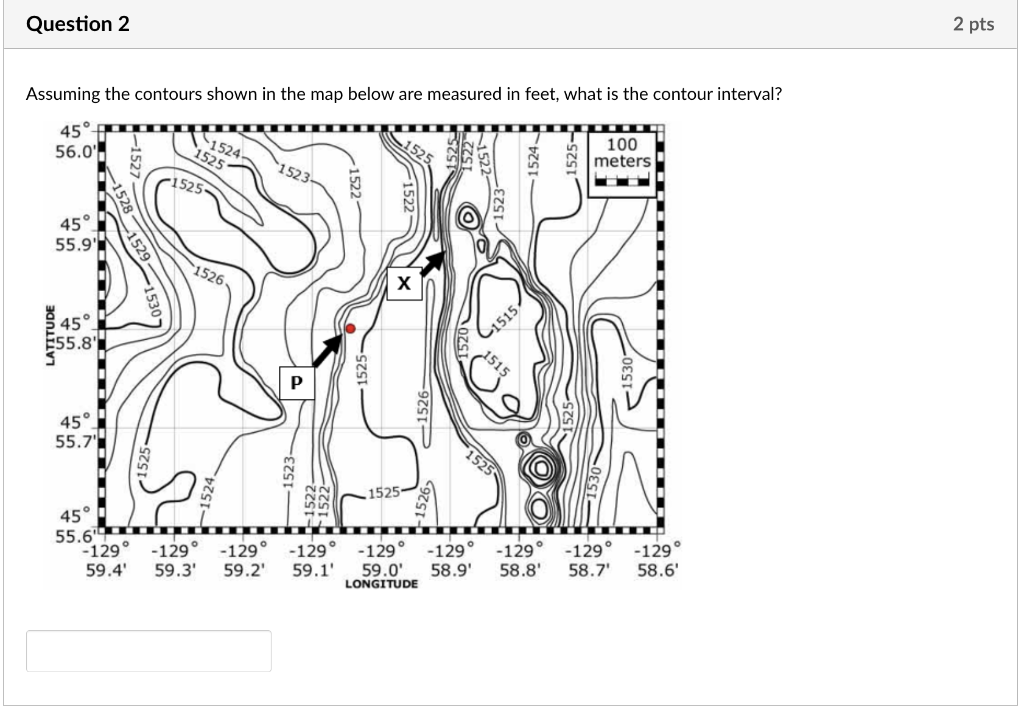 Solved Assuming the contours shown in the map below are | Chegg.com