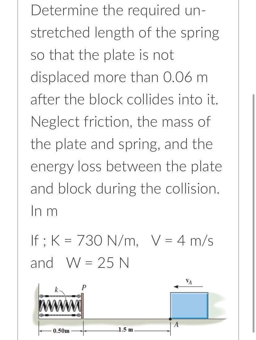 Solved Determine the required un- stretched length of the | Chegg.com