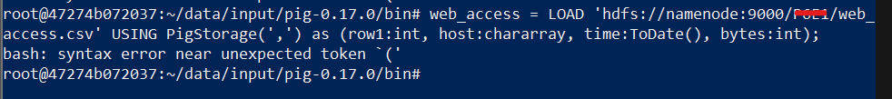 Solved Apache Pig syntax error: `(' Can someone please | Chegg.com