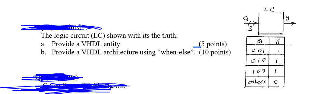 Solved Le ។ The logic circuit (LC) shown with its the truth: | Chegg.com