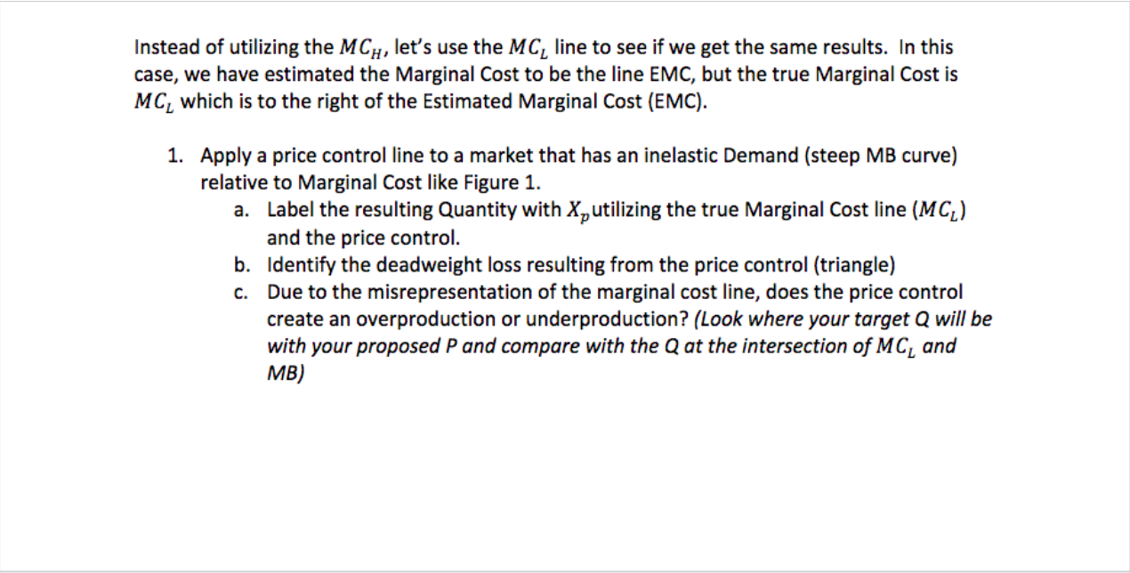 Solved Instead of utilizing the MCH, let's use the MCL line | Chegg.com