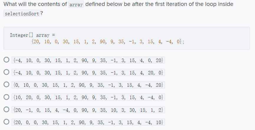 Solved What Will The Contents Of Array Defined Below Be