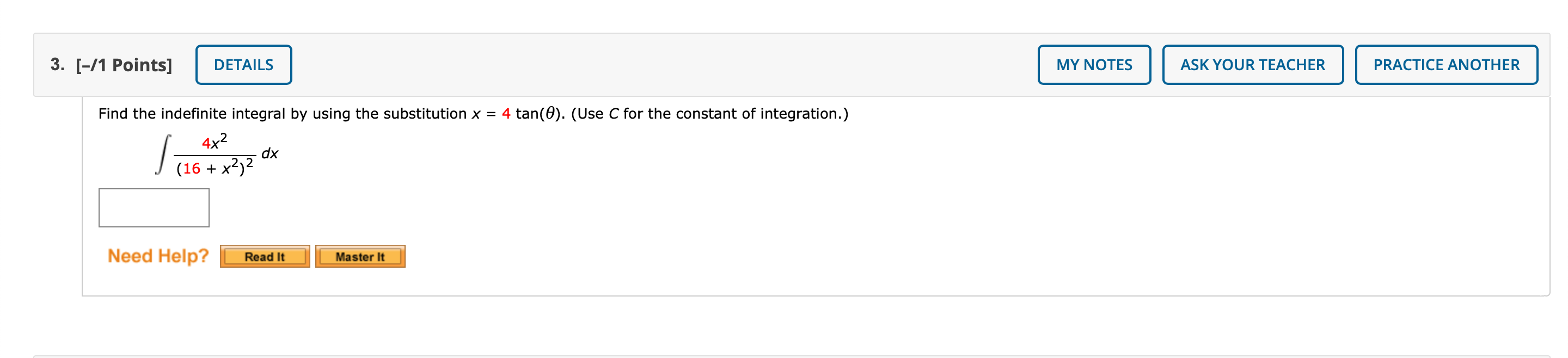 Solved 3. [-/1 Points] DETAILS MY NOTES ASK YOUR TEACHER | Chegg.com