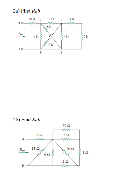 Solved 2a) Find Rab 2b) Find Rab | Chegg.com