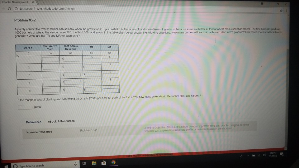 Solved Chapter 10 Assignment x C | ON t secure l | Chegg.com