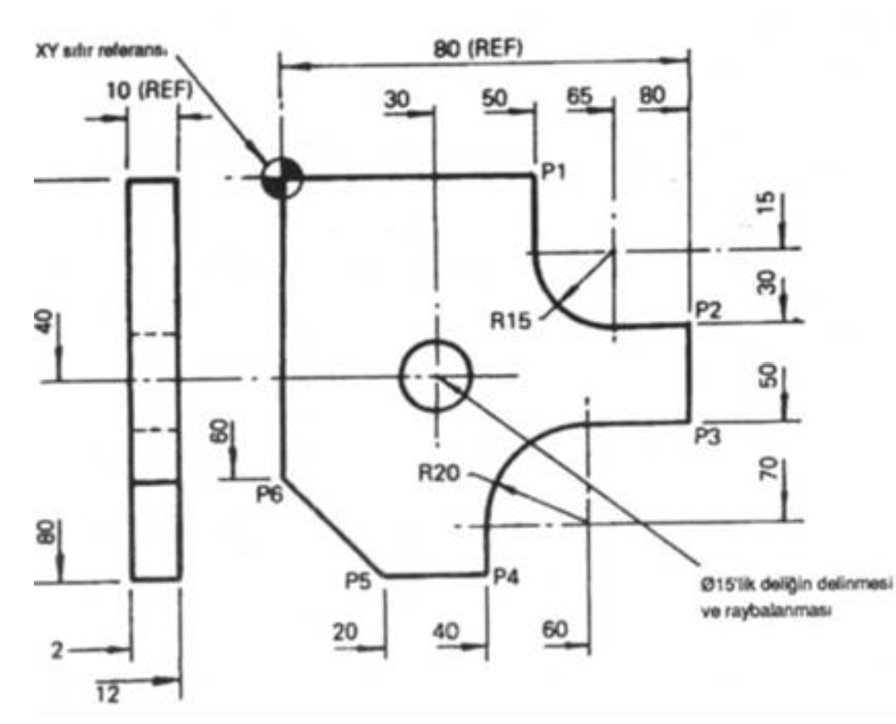 Solved 1.Write an NC program to machine part given in | Chegg.com