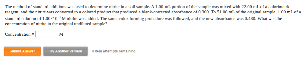 Solved The method of standard additions was used to | Chegg.com