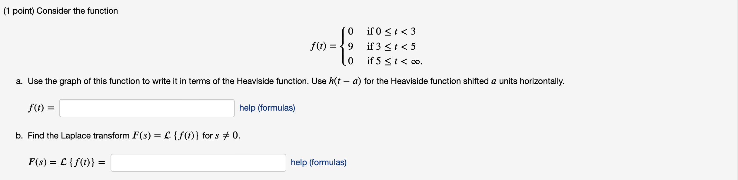 Solved (1 ﻿point) ﻿Consider the | Chegg.com