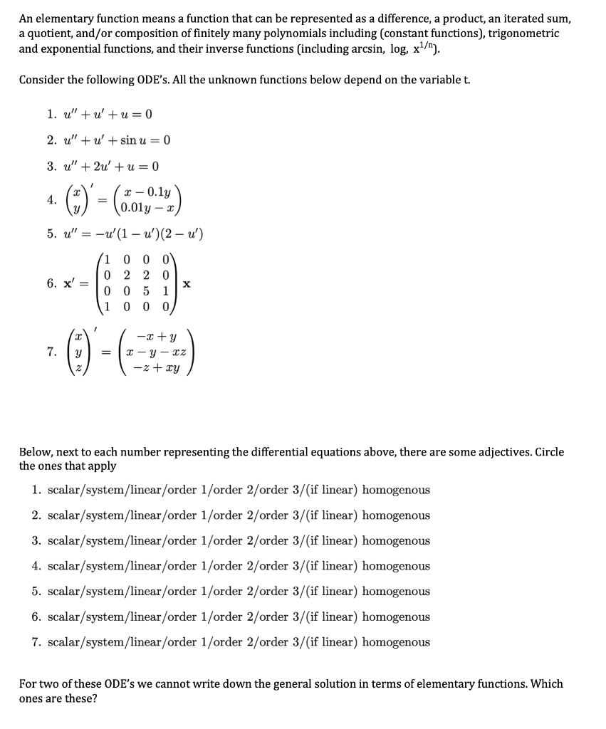 Solved An elementary function means a function that can be | Chegg.com