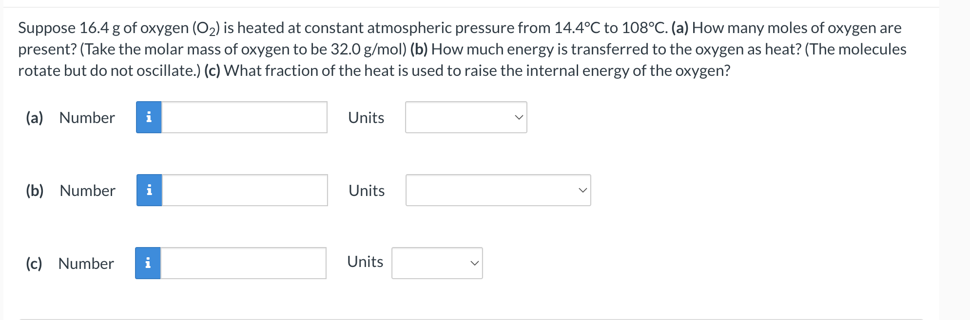 Solved Suppose 16.4 g of oxygen (O2) is heated at constant | Chegg.com