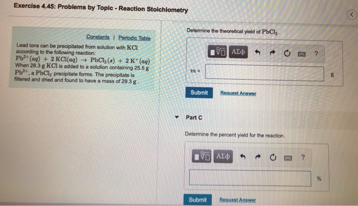 Solved Exercise 4.45: Problems by Topic -Reaction | Chegg.com